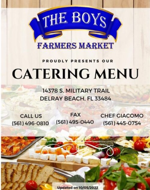 Catering Menu - The Boys Farmers Market
