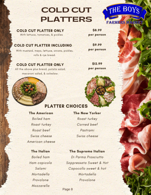 Catering Menu - The Boys Farmers Market